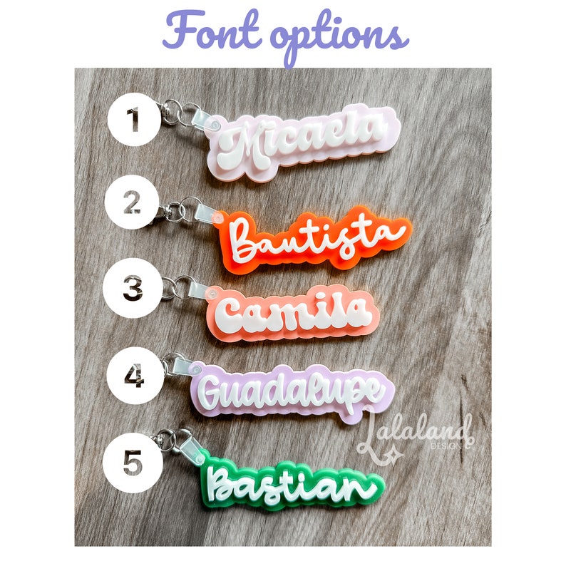 Personalized Backpack Keychain Name Tag 3D Acrylic Printed Diaper Bag ...