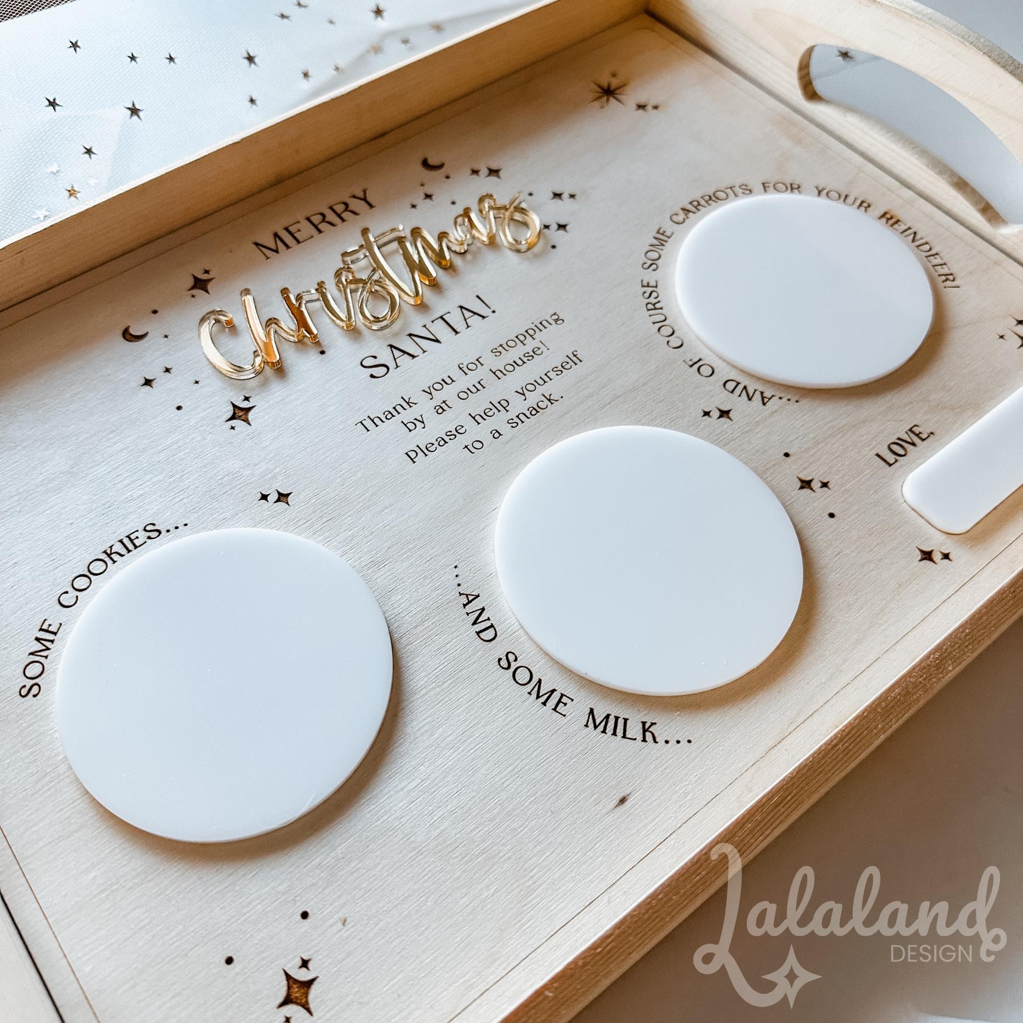 Personalized Santa Cookie and Milk Tray With Handle Santa Cookie Plate ...