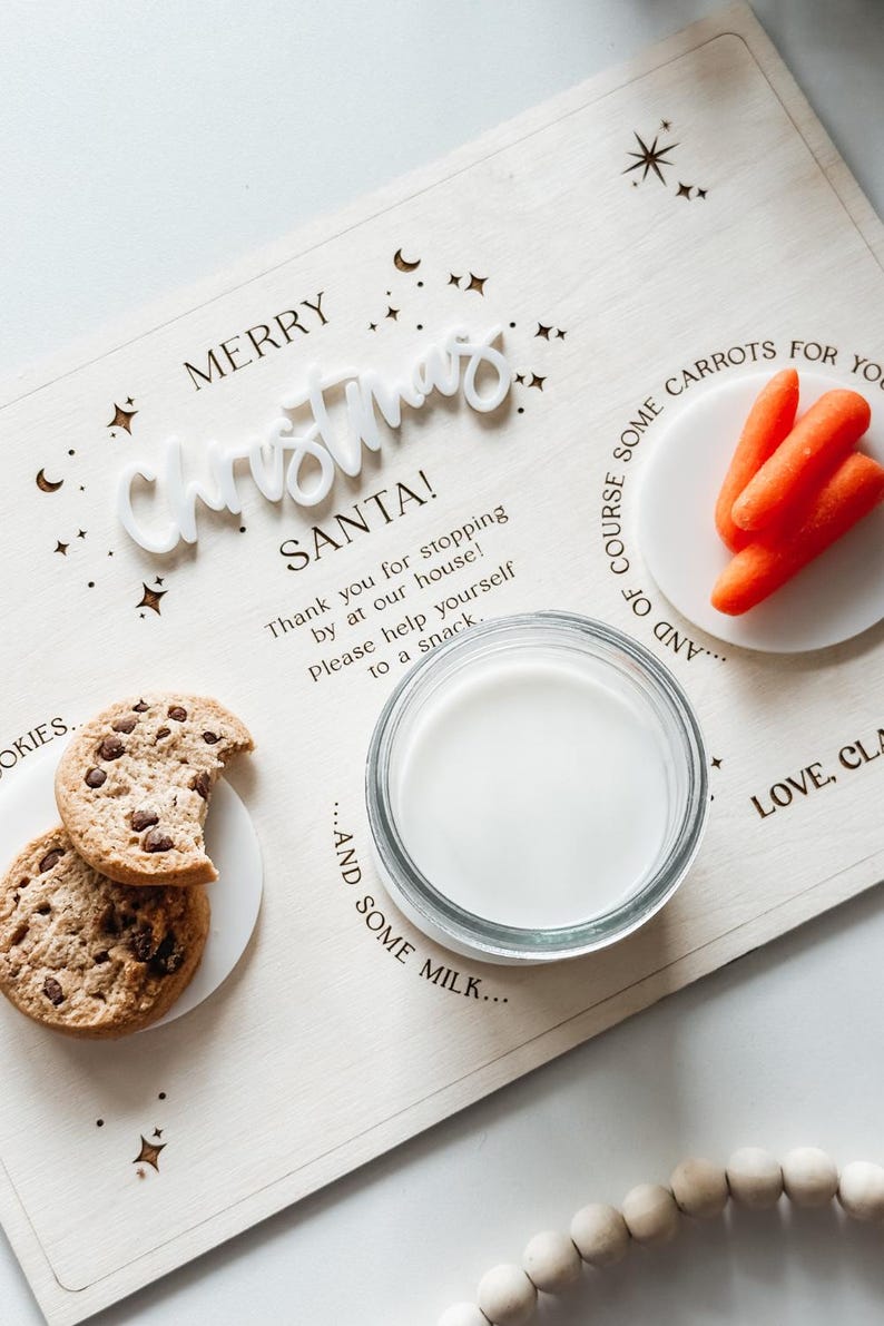 Personalized Santa Cookie Tray for Santa Snack Board Treats for Santa ...