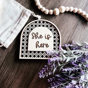 Shes Here Sign Gender Reveal Birth Announcement Sign for Hospital ...