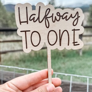 Halfway to One Caketopper Halfway to One Girl Wooden Cake Topper Baby ...