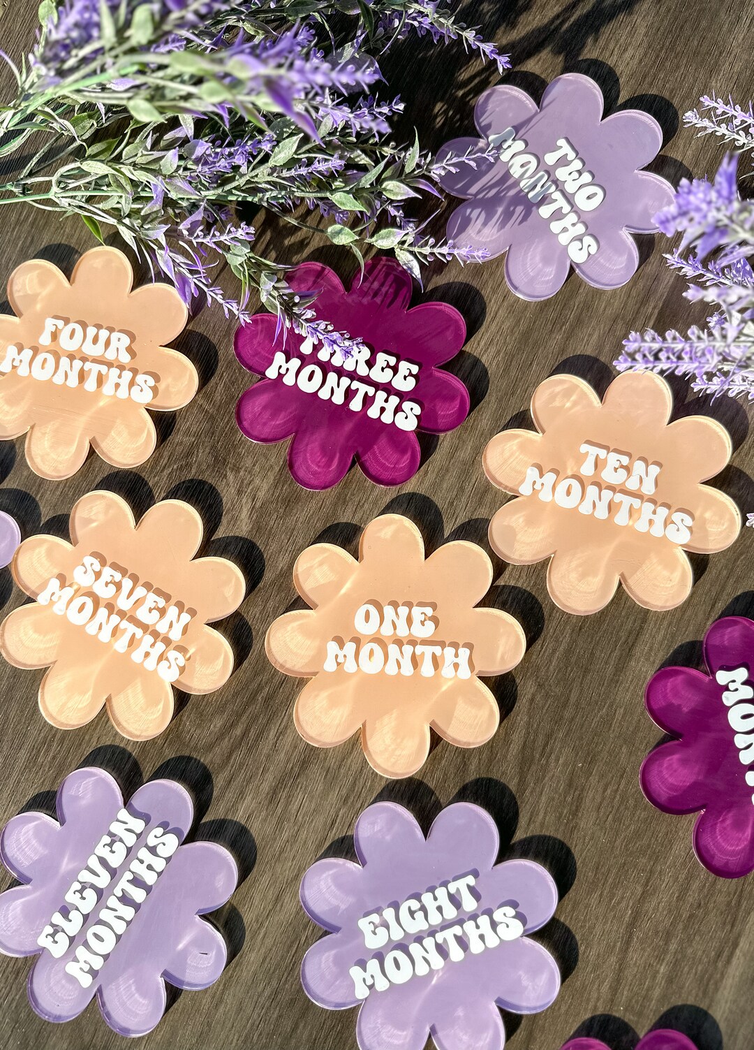 Flower Acrylic Baby Milestone Markers for Girl Acrylic Milestone Cards ...