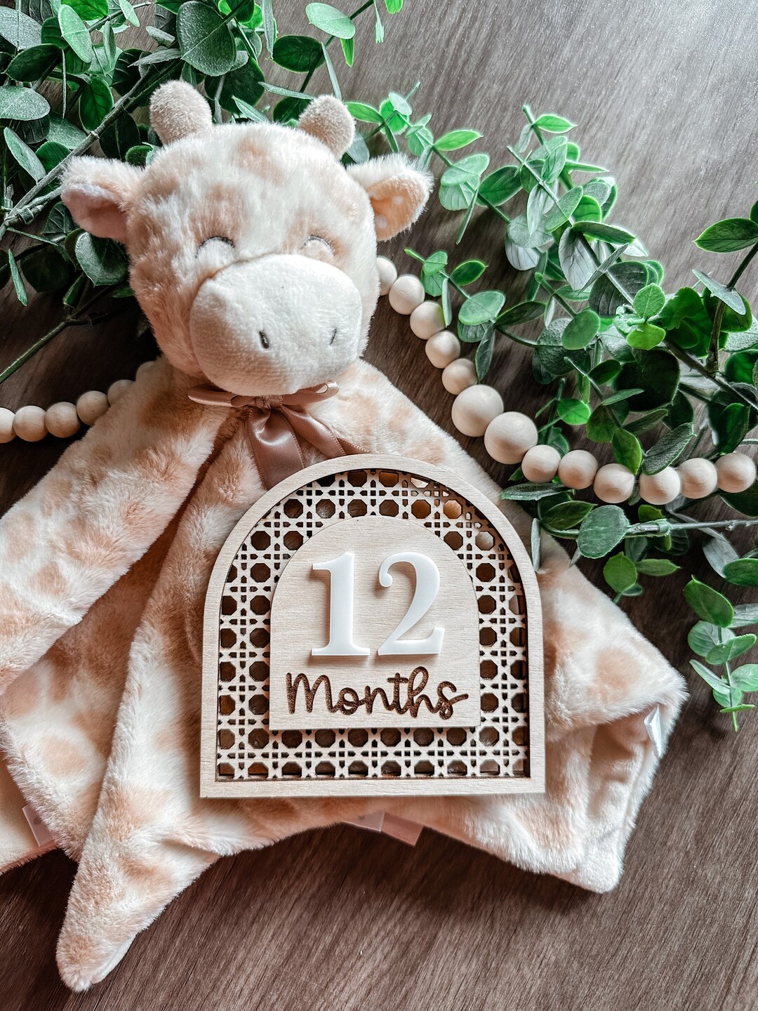 Baby Monthly Milestone Marker Wooden Boho Monthly Milestone Card ...