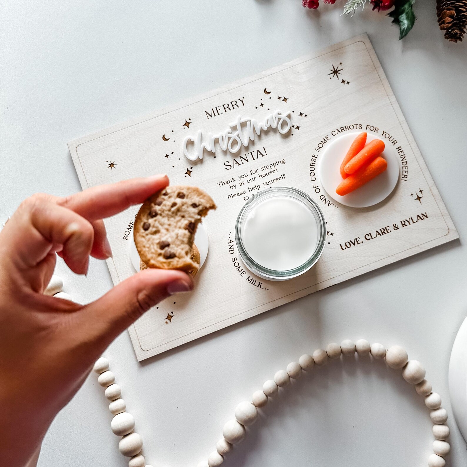Personalized Santa Cookie Tray for Santa Snack Board Treats for Santa ...
