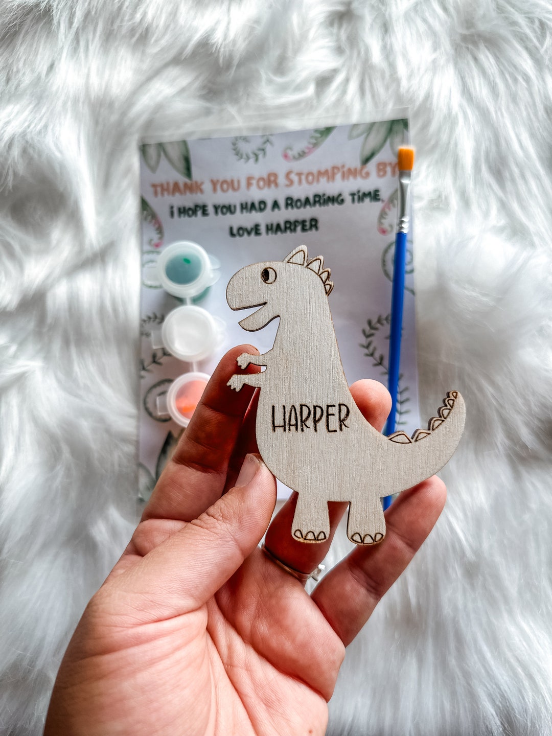 Personalized Dinosaur Party Favor for Kids Paint Party Birthday Art ...