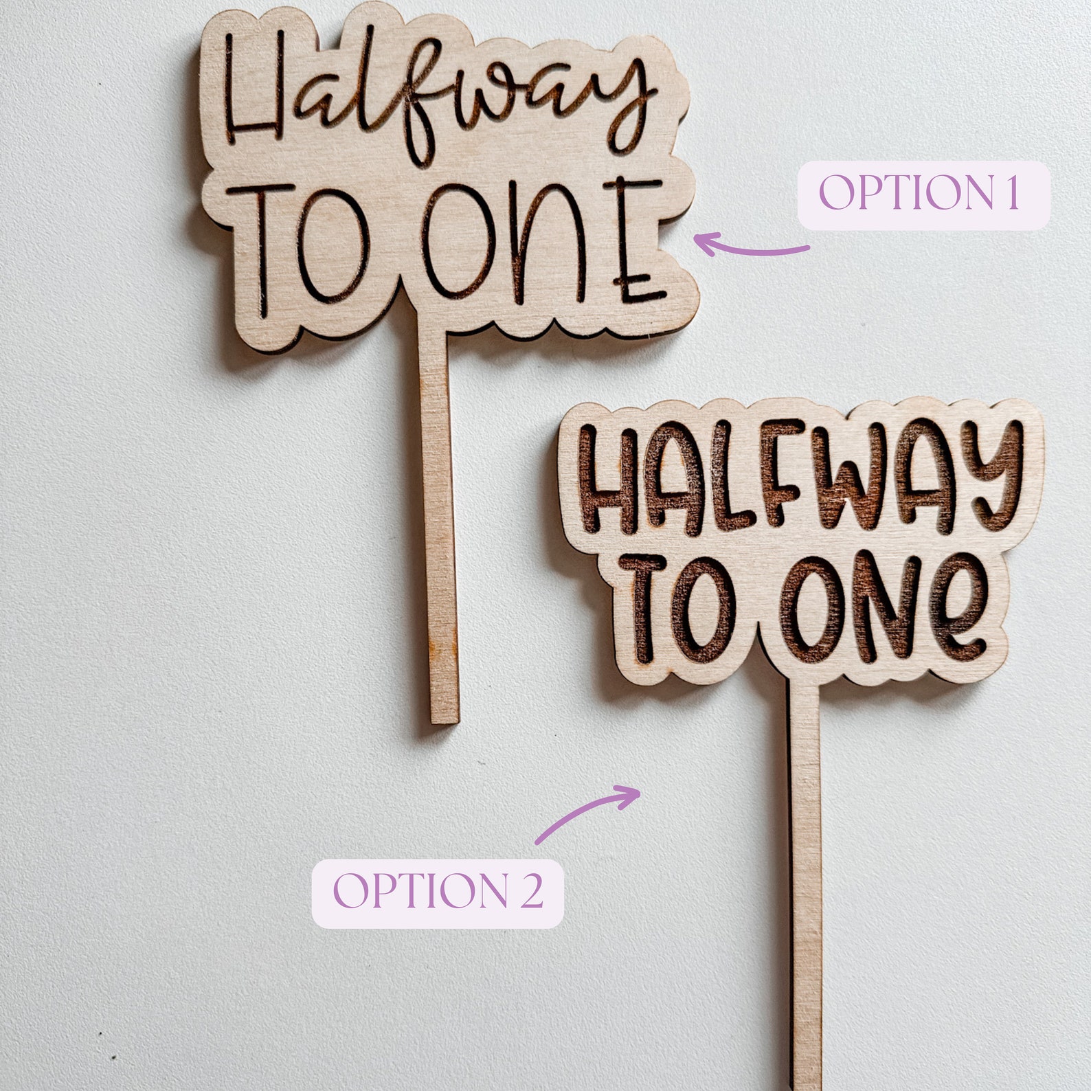Halfway to One Caketopper Halfway to One Girl Wooden Cake Topper Baby ...