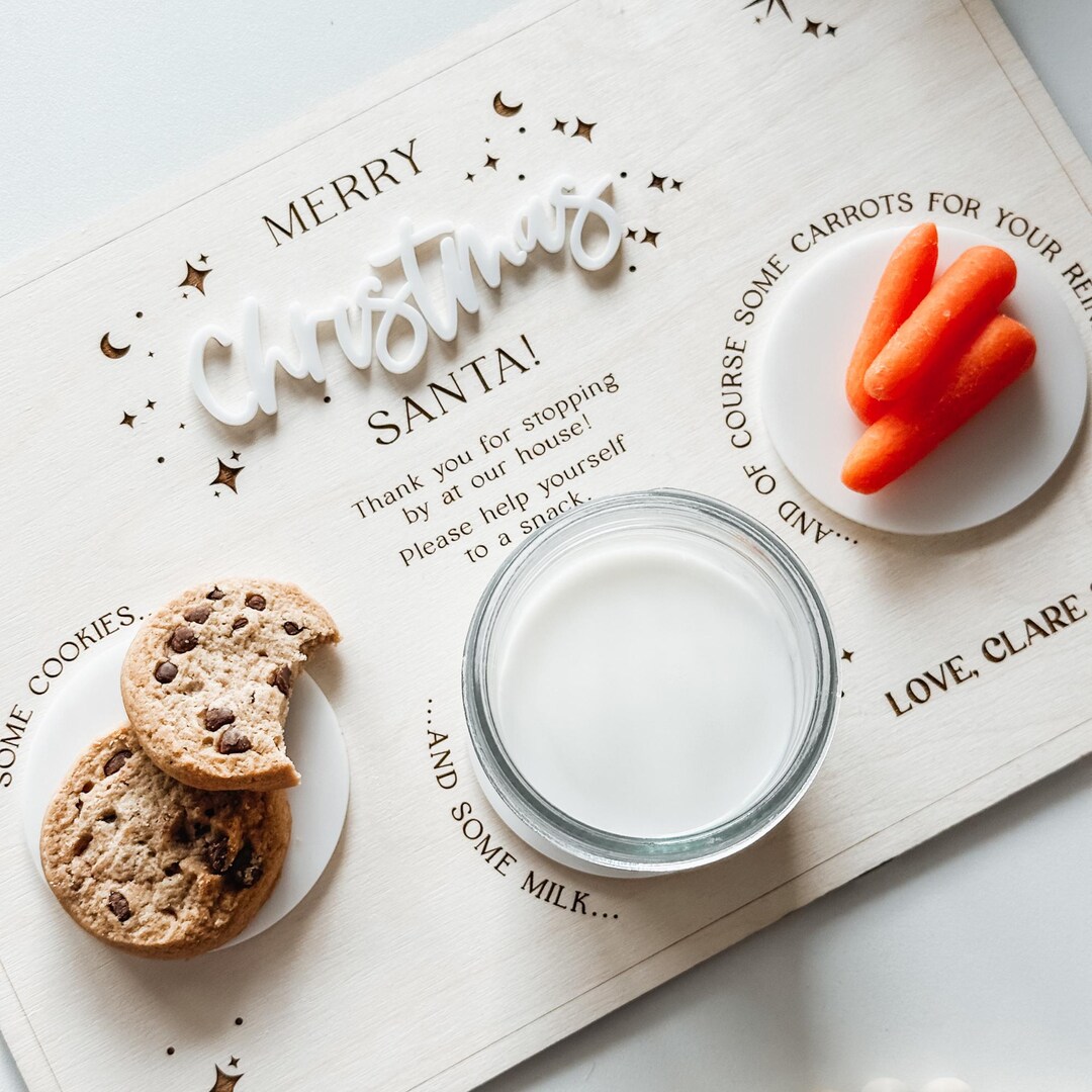 Personalized Santa Cookie Tray for Santa Snack Board Treats for Santa ...