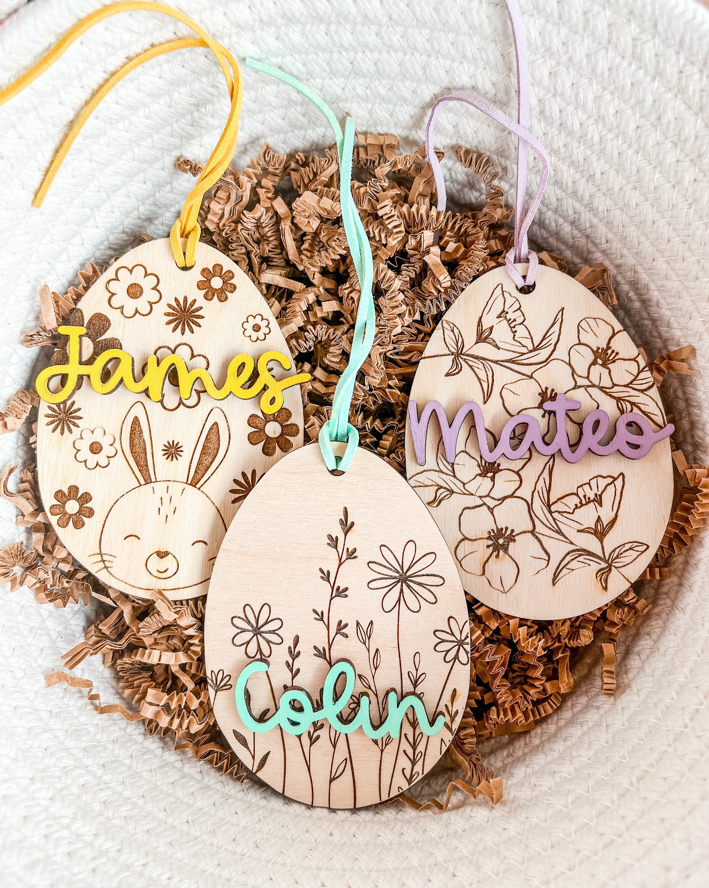 Easter Basket Tag Personalized Easter Name Tag Wooden Name Tags for ...