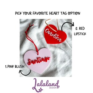 Personalized Valentine's Day Name Tag Valentine Acrylic Heart Name Tag ...