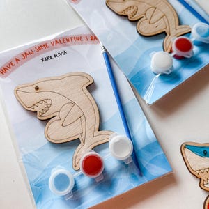 Shark Valentine’s Day Classroom Gift DIY Shark Painting Kit Kids Shark ...