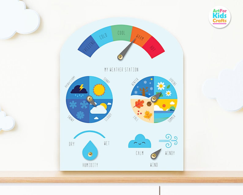 Weather Station Printable Kids Weather Chart Preschool - Etsy
