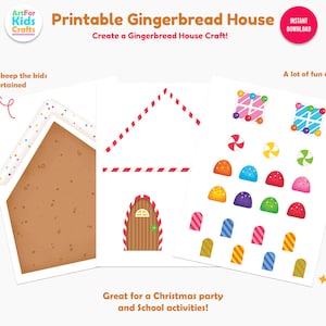Gingerbread House Printable Paper Craft Kit for Kids, Christmas ...
