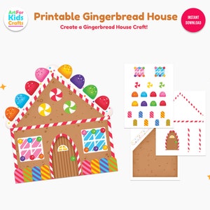 Christmas Printable Set With Gingerbread House Craft Activity and ...