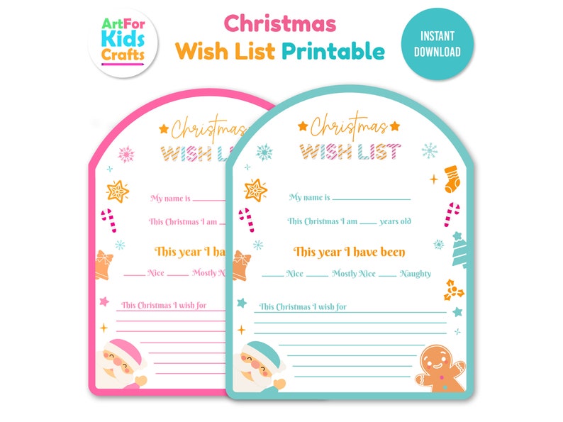 Christmas Wish List for Kids Printable, Letter to Santa, Santa's Letter ...