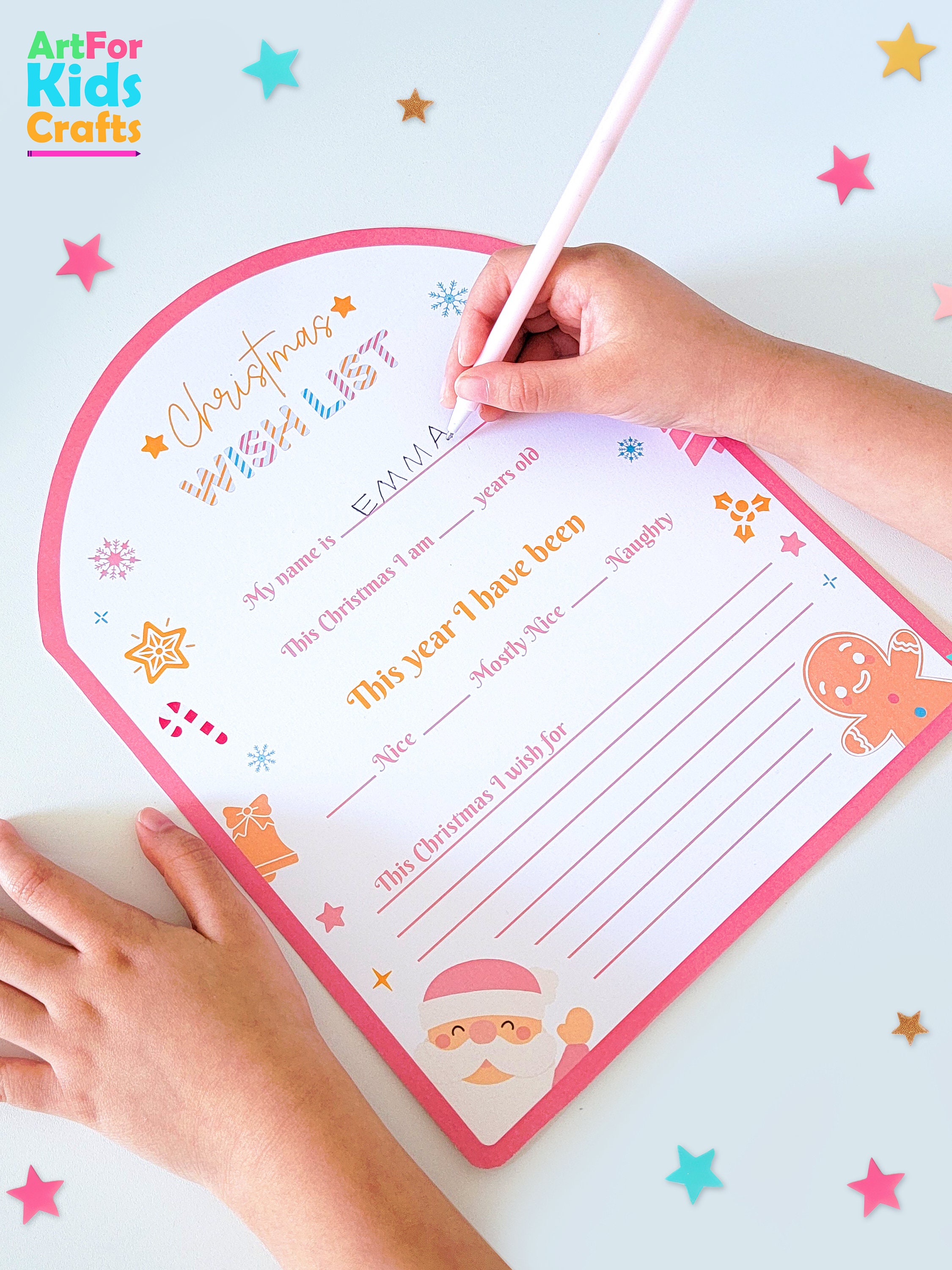 Christmas Wish List for Kids Printable, Letter to Santa, Santa's Letter ...