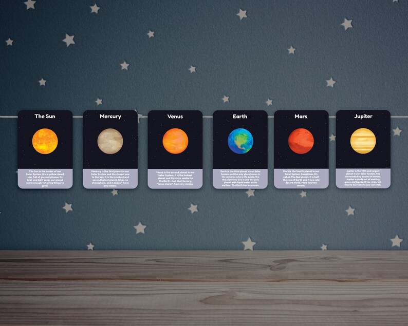 Solar System, Toddler Flash Cards, Homeschool Flash Cards for Kids ...
