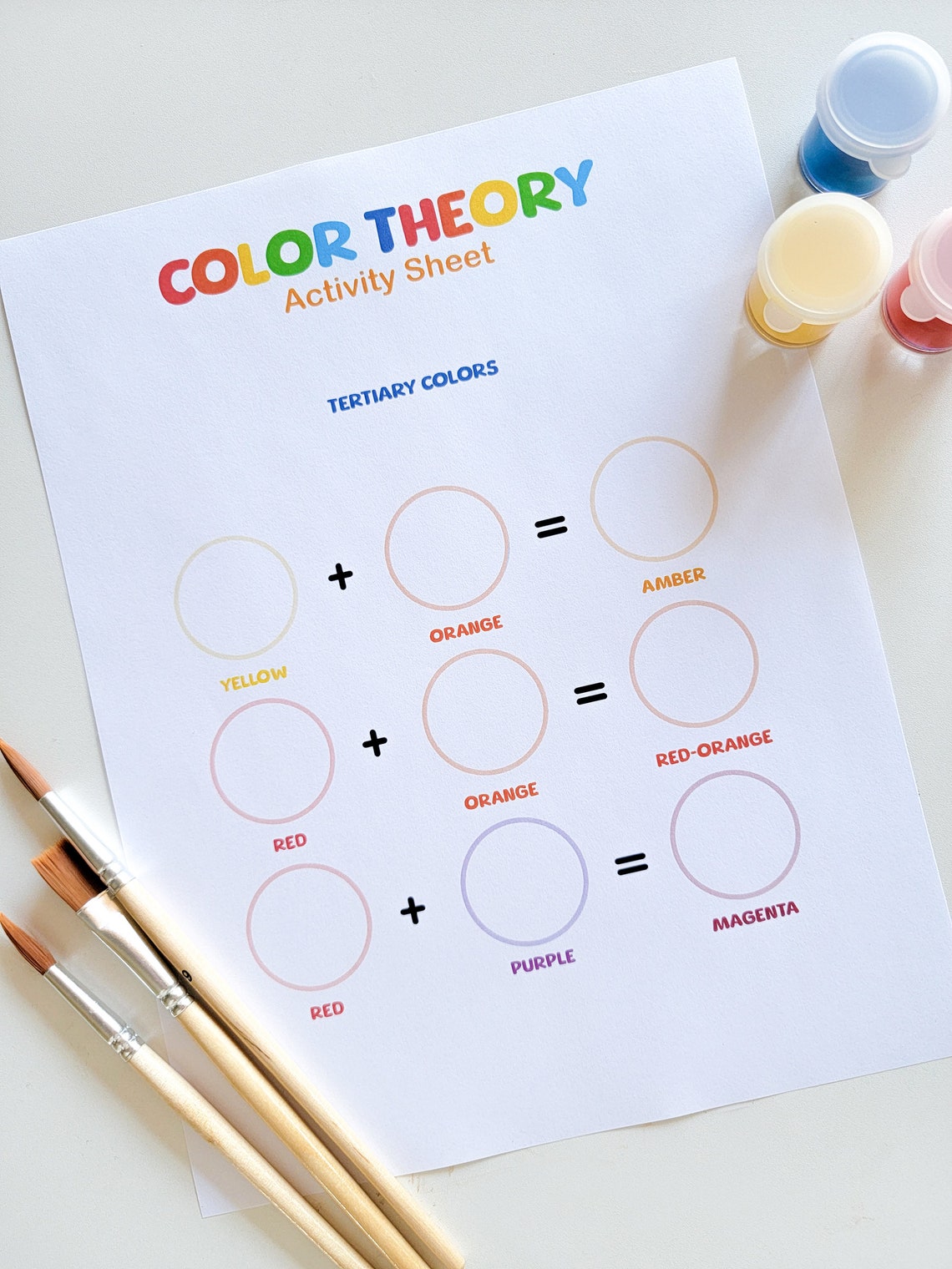 Montessori Color Theory Printable Color Mixing Chart for - Etsy