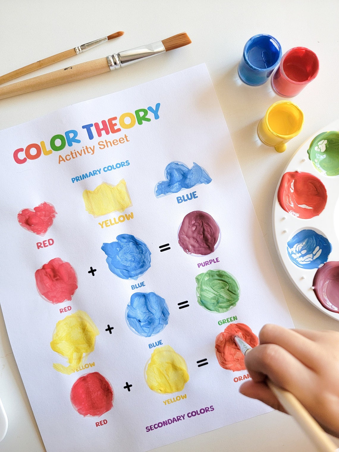 Montessori Color Theory Printable, Color Mixing Chart for Kids, Color ...