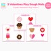Valentines Day Play Dough Mats Printable - Play Dough Activity Gift for ...