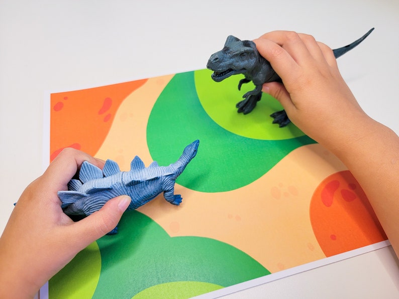 Dinosaur Play Mat Set, Pretend Play, Dino Kids Play Mat, Dinosaur Party ...