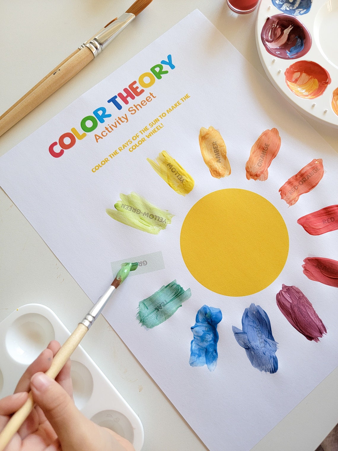 Montessori Color Theory Printable, Color Mixing Chart for Kids, Color ...