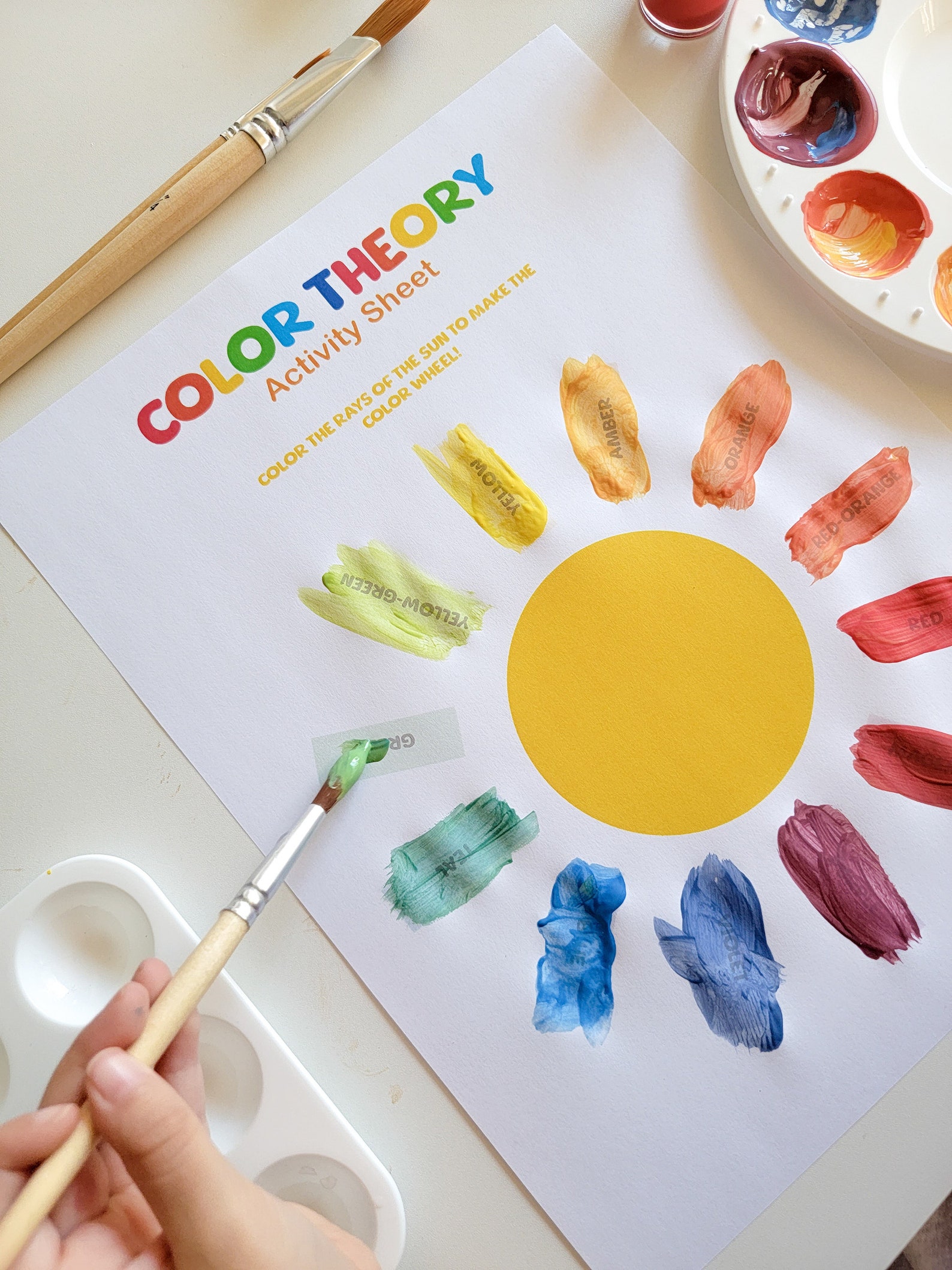 Montessori Color Theory Printable, Color Mixing Chart for Kids, Color ...