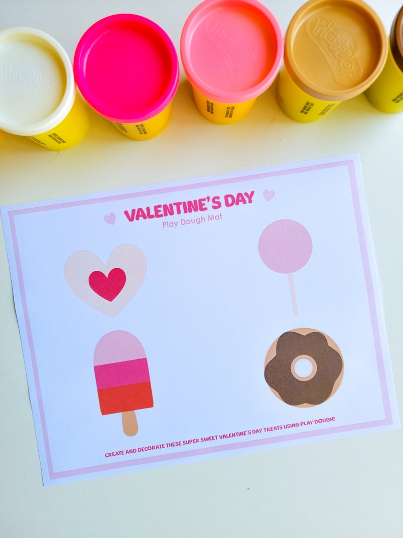 Valentines Day Play Dough Mats Printable Play Dough Activity - Etsy