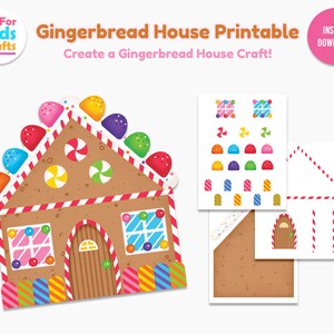 Gingerbread House Printable Paper Craft Kit for Kids - Etsy