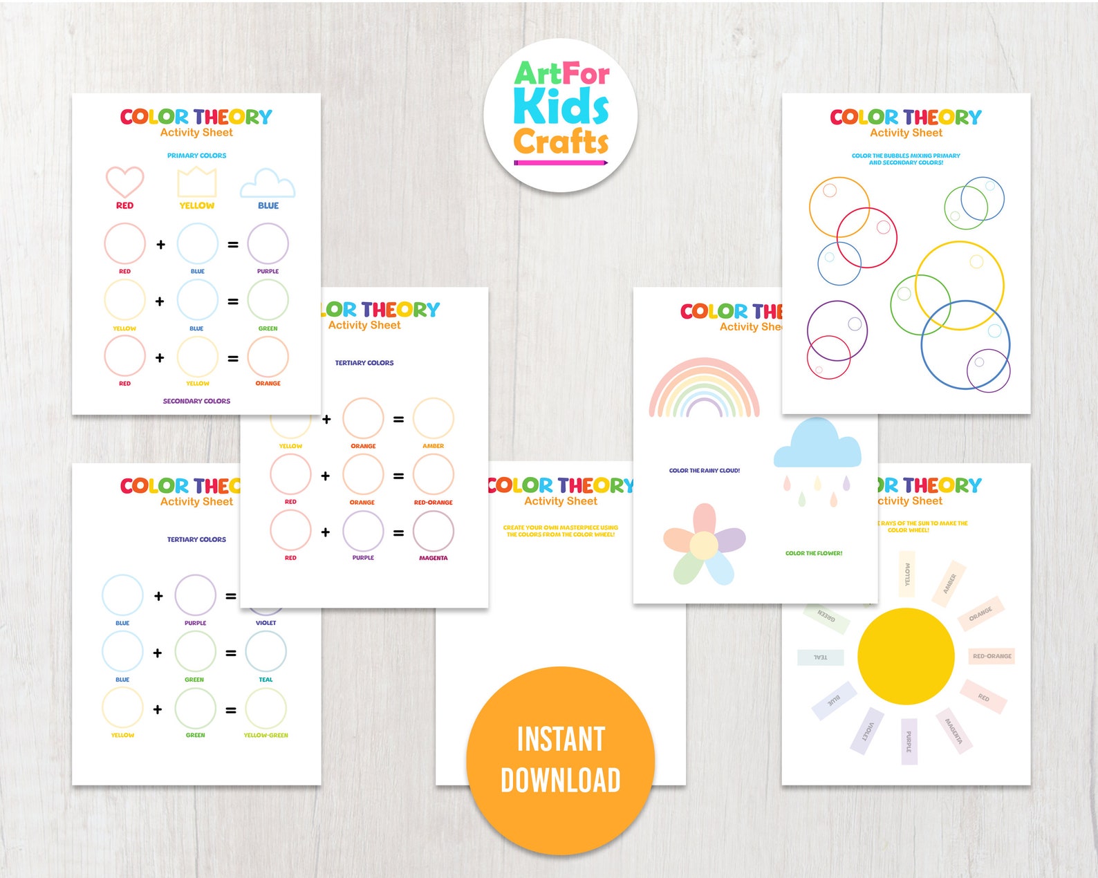 Montessori Color Theory Printable Color Mixing Chart for - Etsy