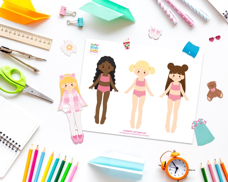 Paper Dolls Kit Printable Activity, Homeschool, Montessori, Birthday ...