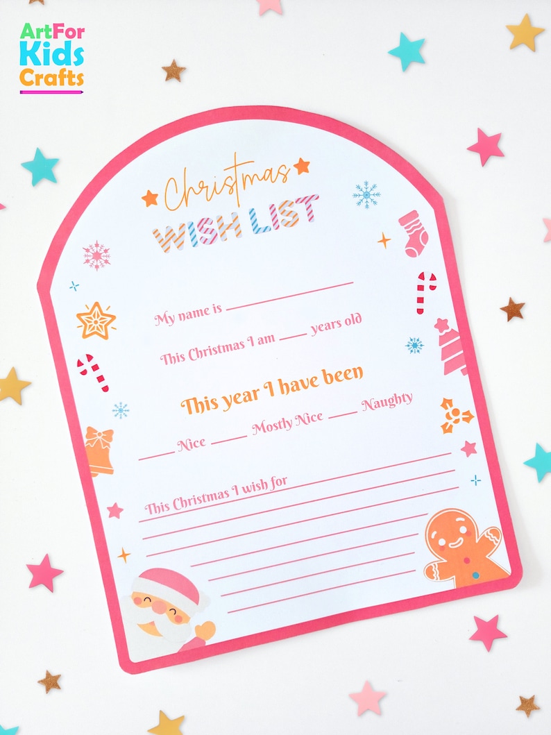 Christmas Wish List for Kids Printable, Letter to Santa, Santa's Letter ...