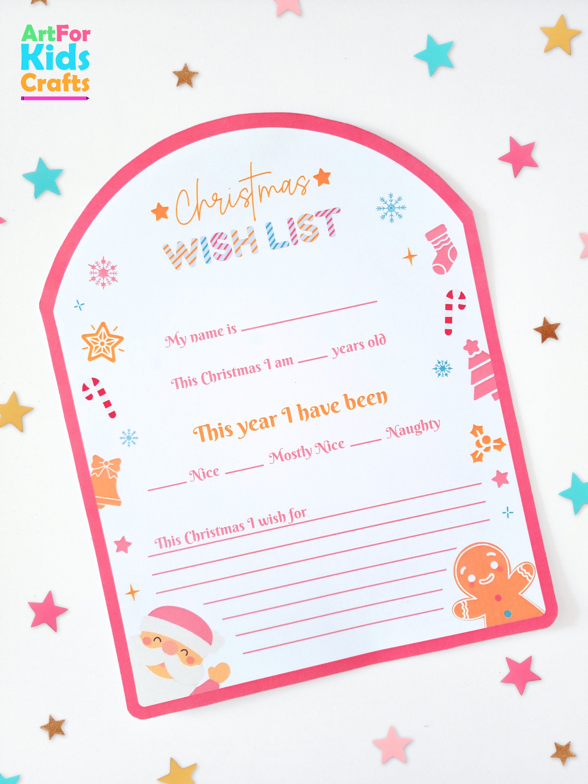 Christmas Wish List for Kids Printable, Letter to Santa, Santa's Letter ...