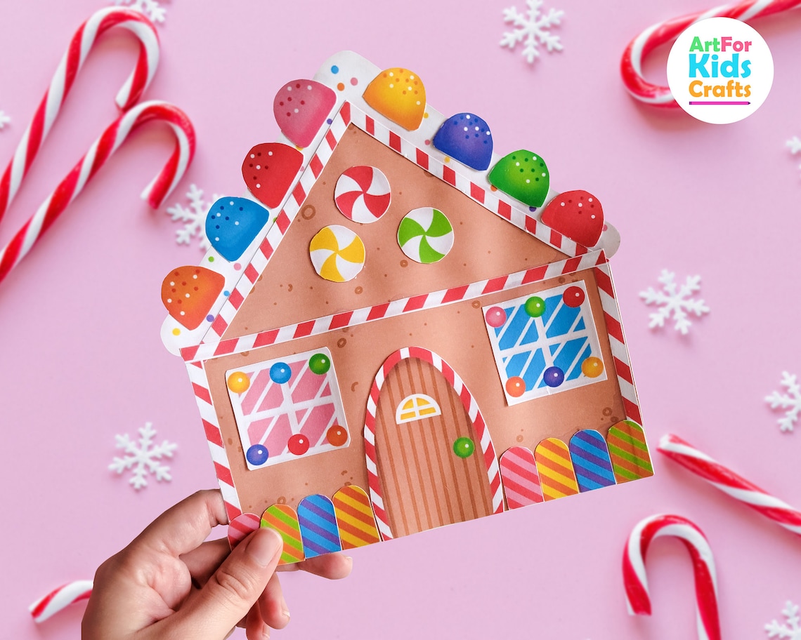 Gingerbread House Printable Paper Craft Kit for Kids, Christmas ...