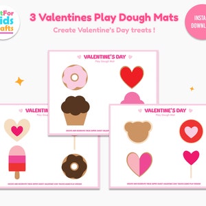 Valentines Day Play Dough Mats Printable Play Dough Activity - Etsy