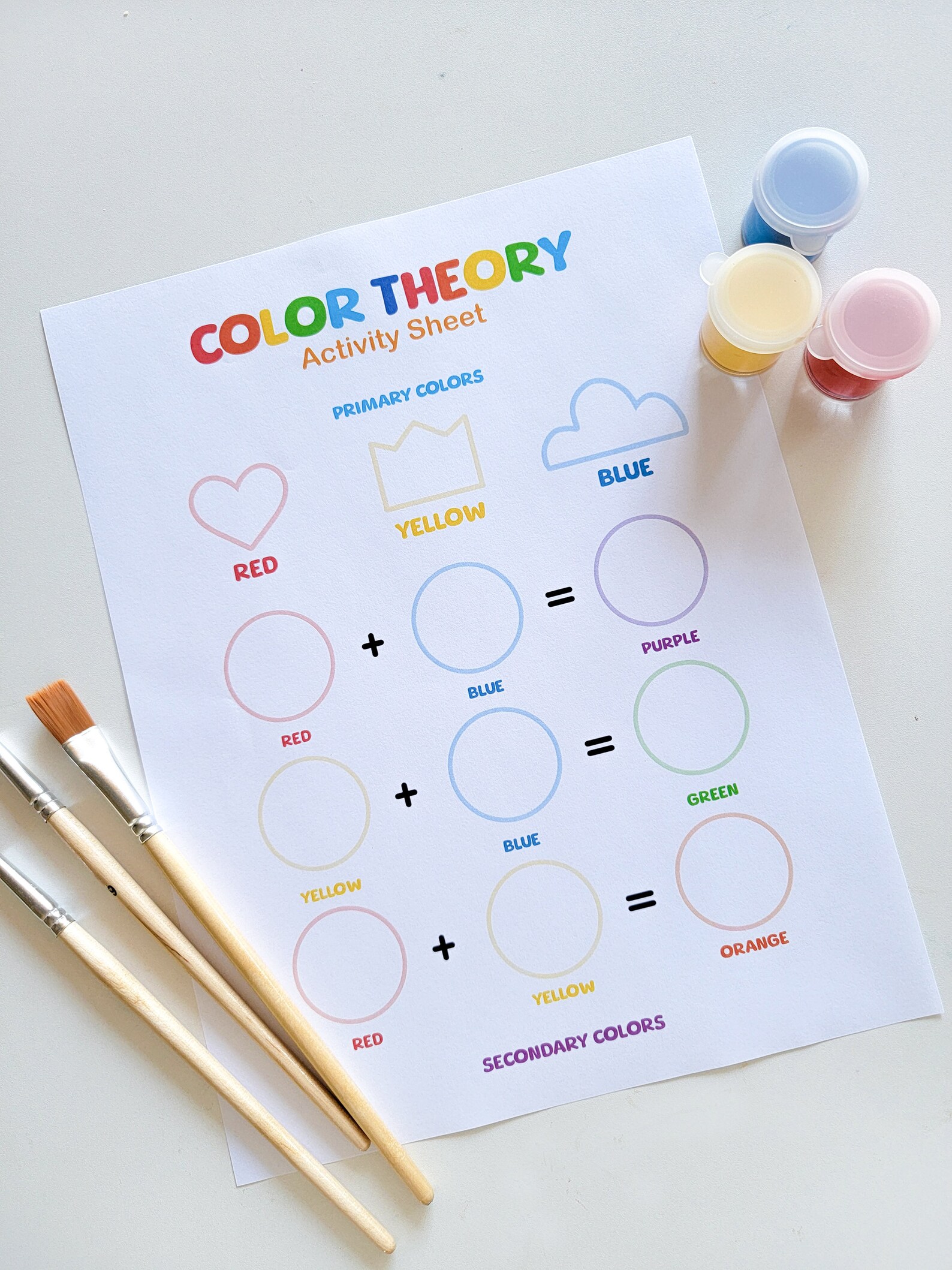 Montessori Color Theory Printable Color Mixing Chart for - Etsy