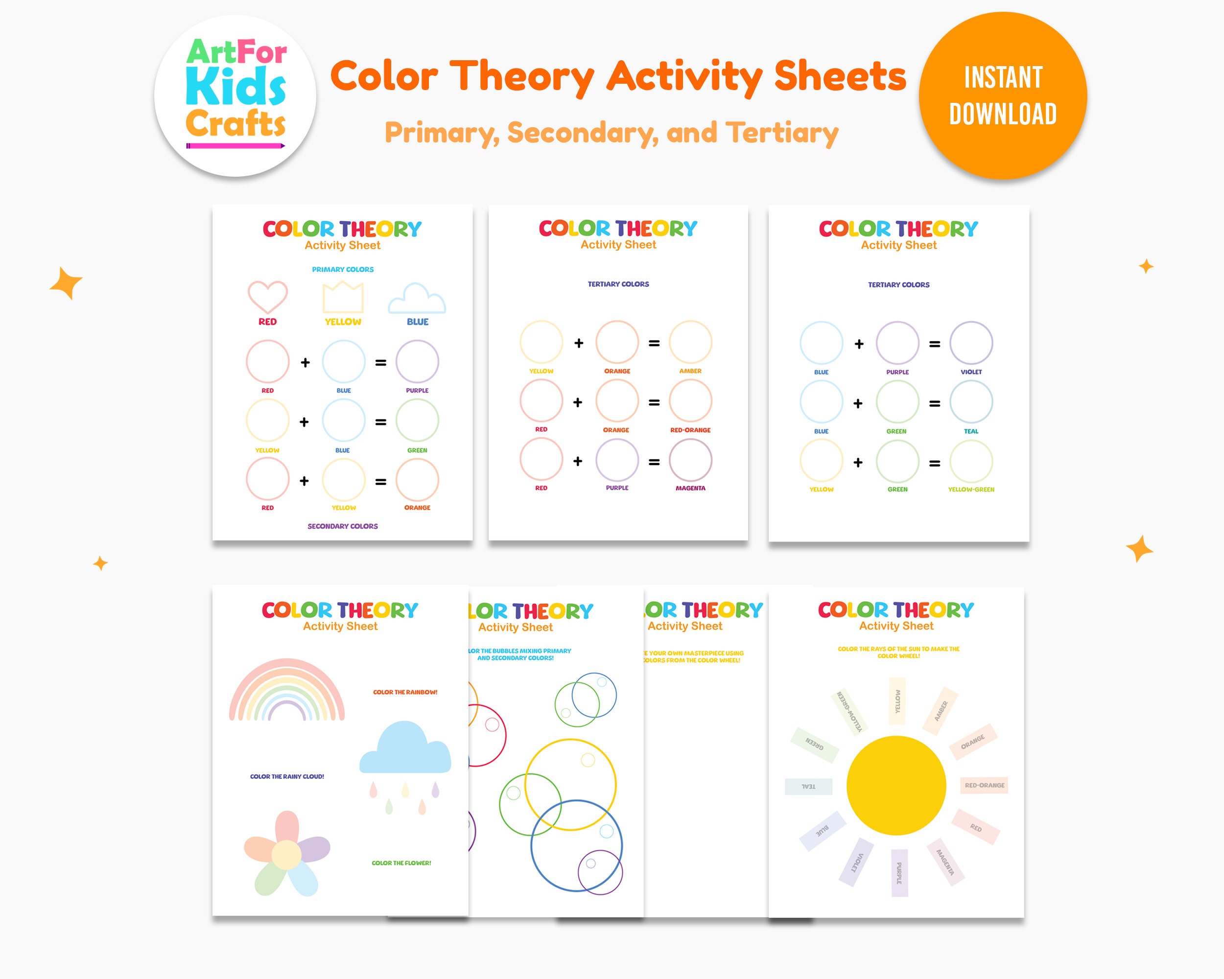 Montessori Color Theory Printable, Color Mixing Chart for Kids, Color ...