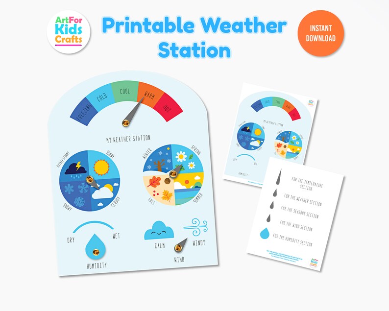 Weather Station Printable, Kids Weather Chart , Preschool Activities ...