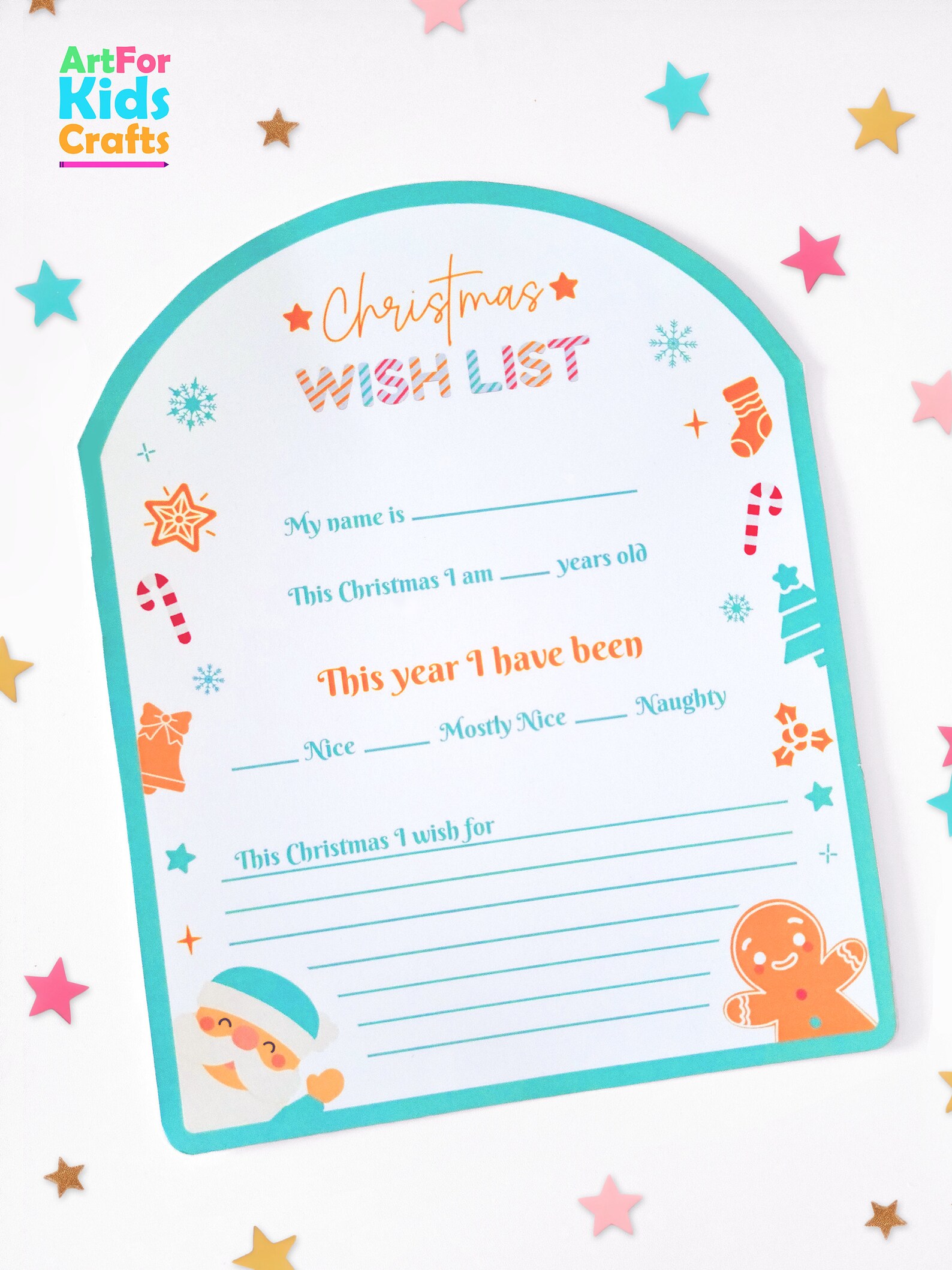 Christmas Wish List for Kids Printable, Letter to Santa, Santa's Letter ...