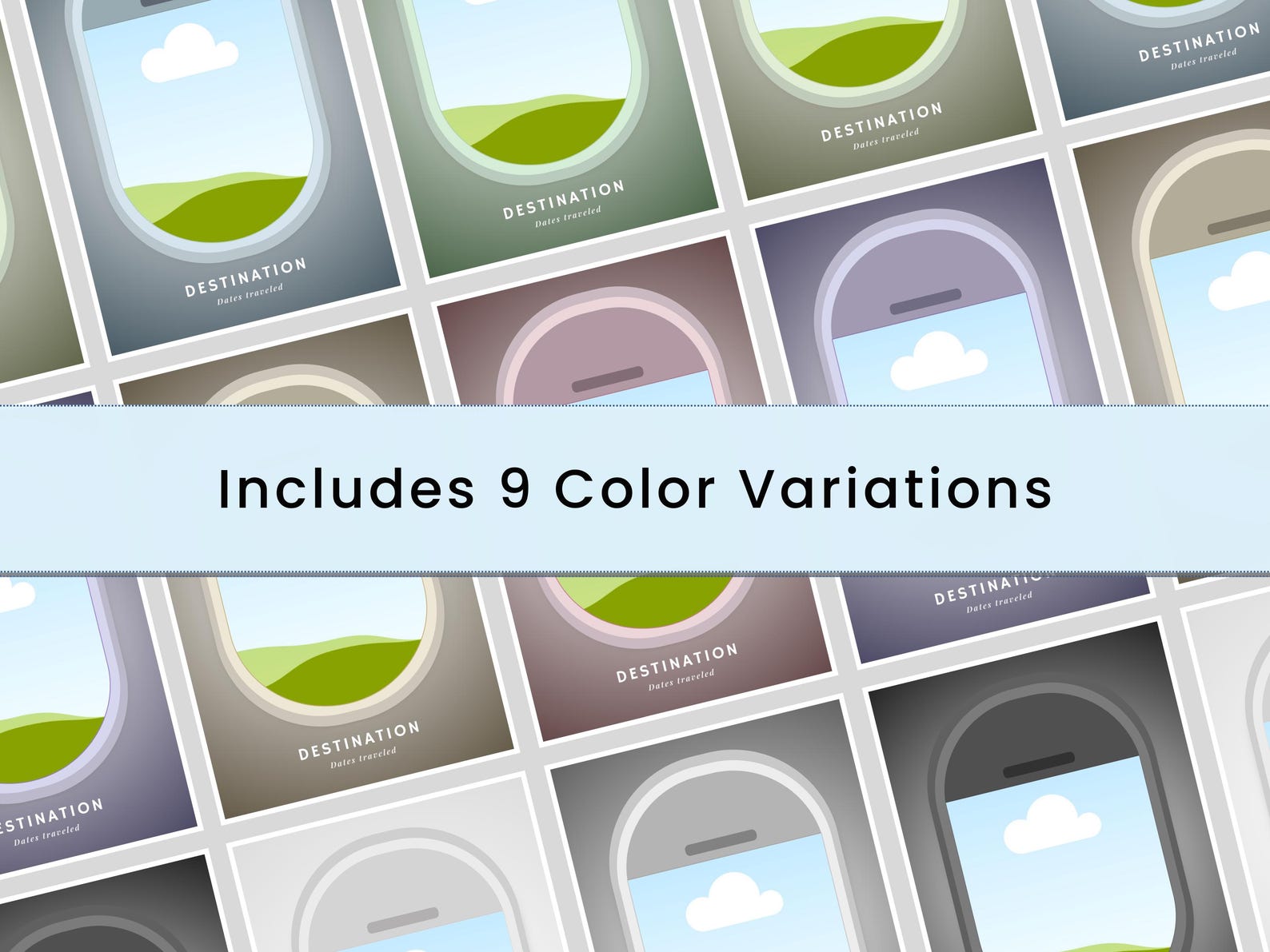 Customizable Airplane Window Wall Art – Canva Editable, Instant ...
