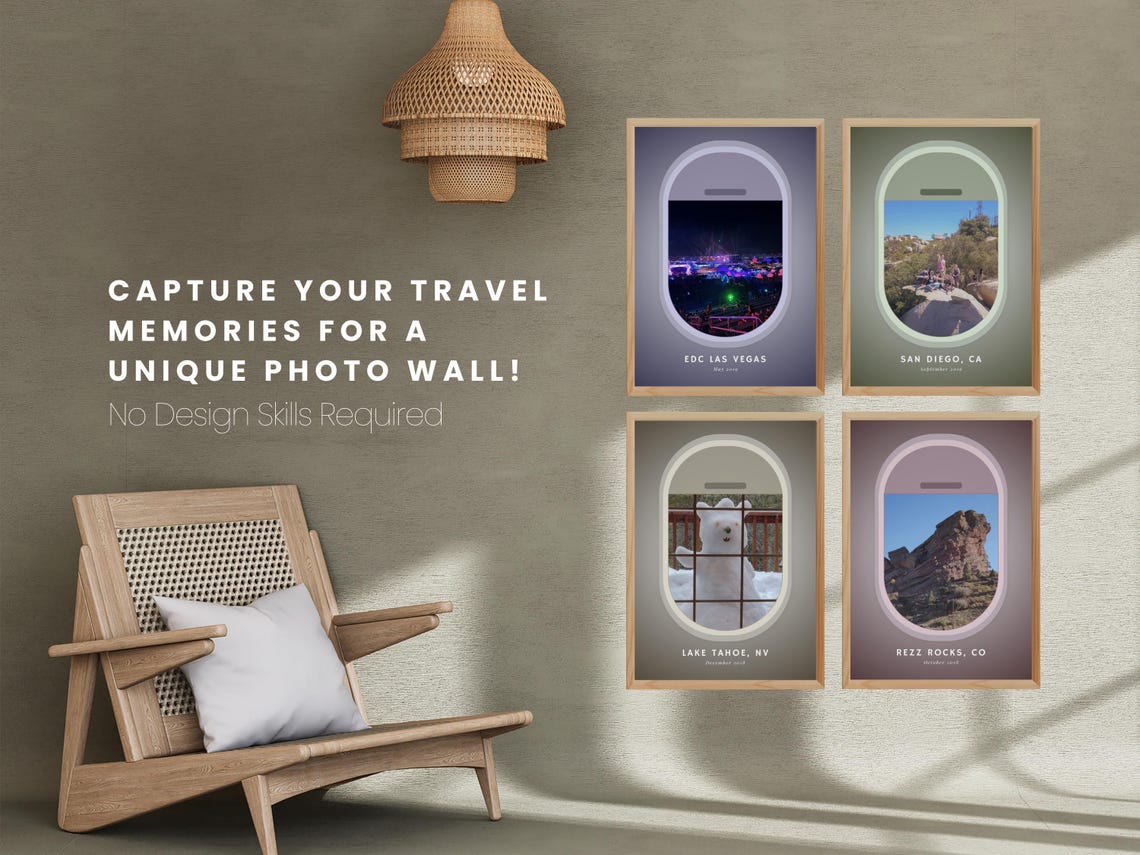 Customizable Airplane Window Wall Art – Canva Editable, Instant ...