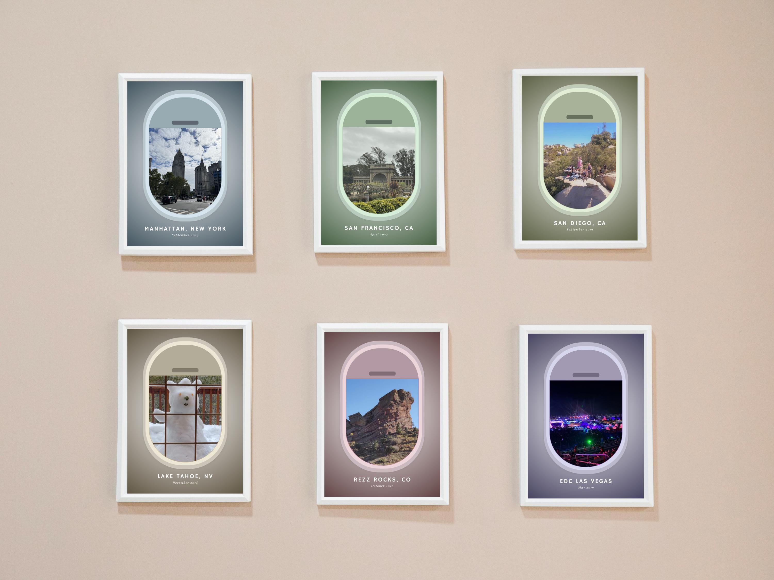 Customizable Airplane Window Wall Art – Canva Editable, Instant ...