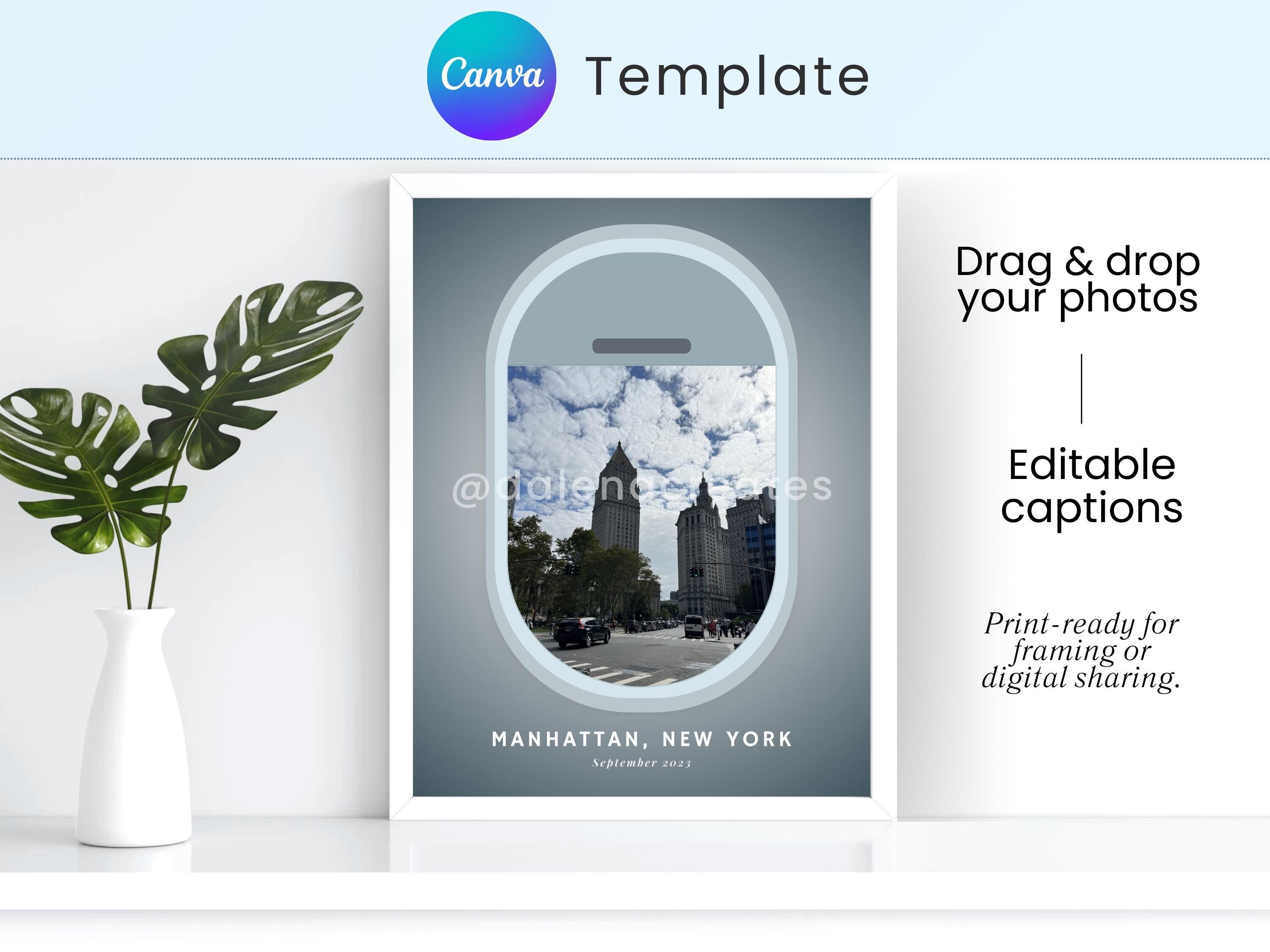 Customizable Airplane Window Wall Art – Canva Editable, Instant ...