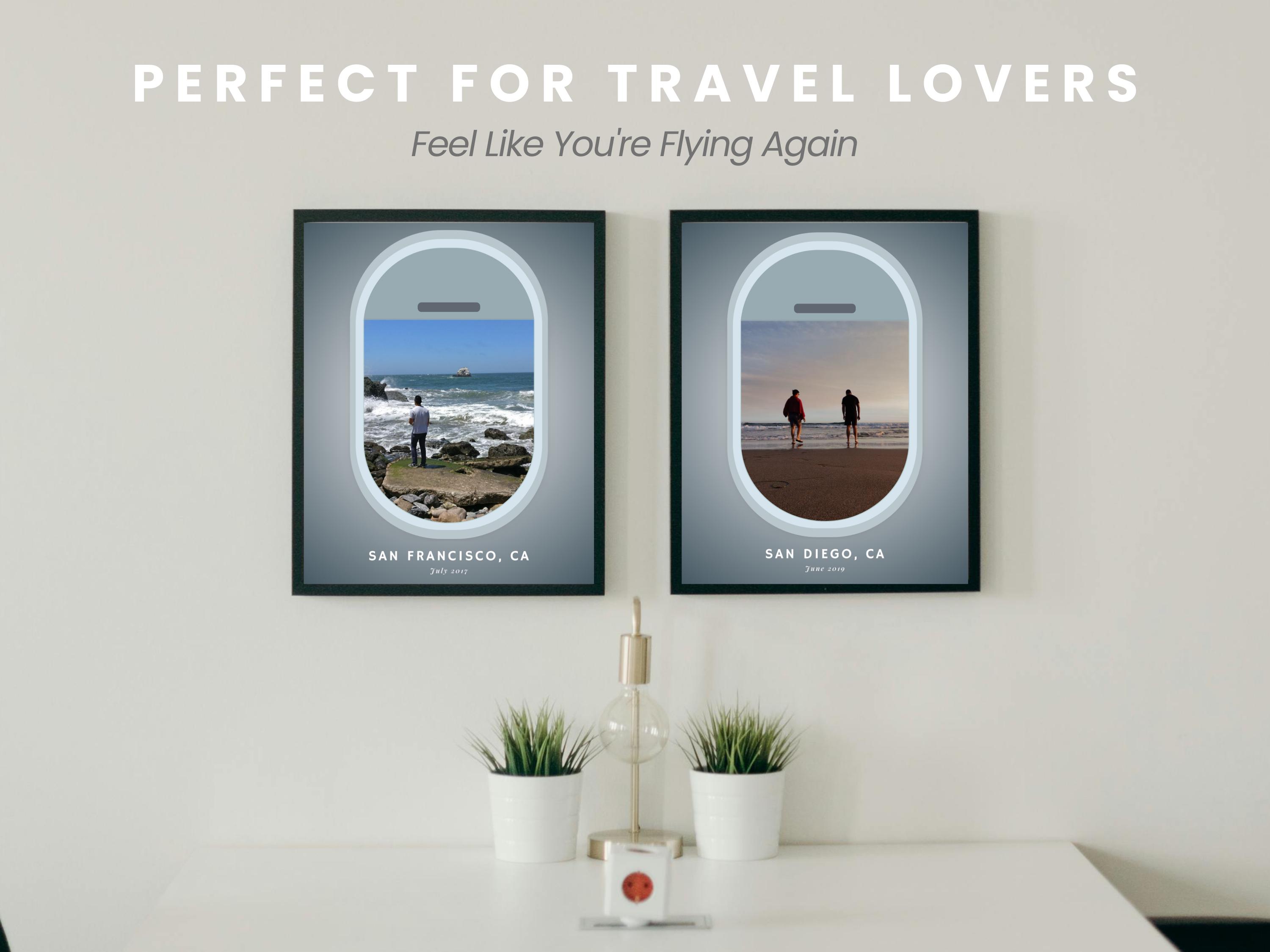 Customizable Airplane Window Wall Art – Canva Editable, Instant ...