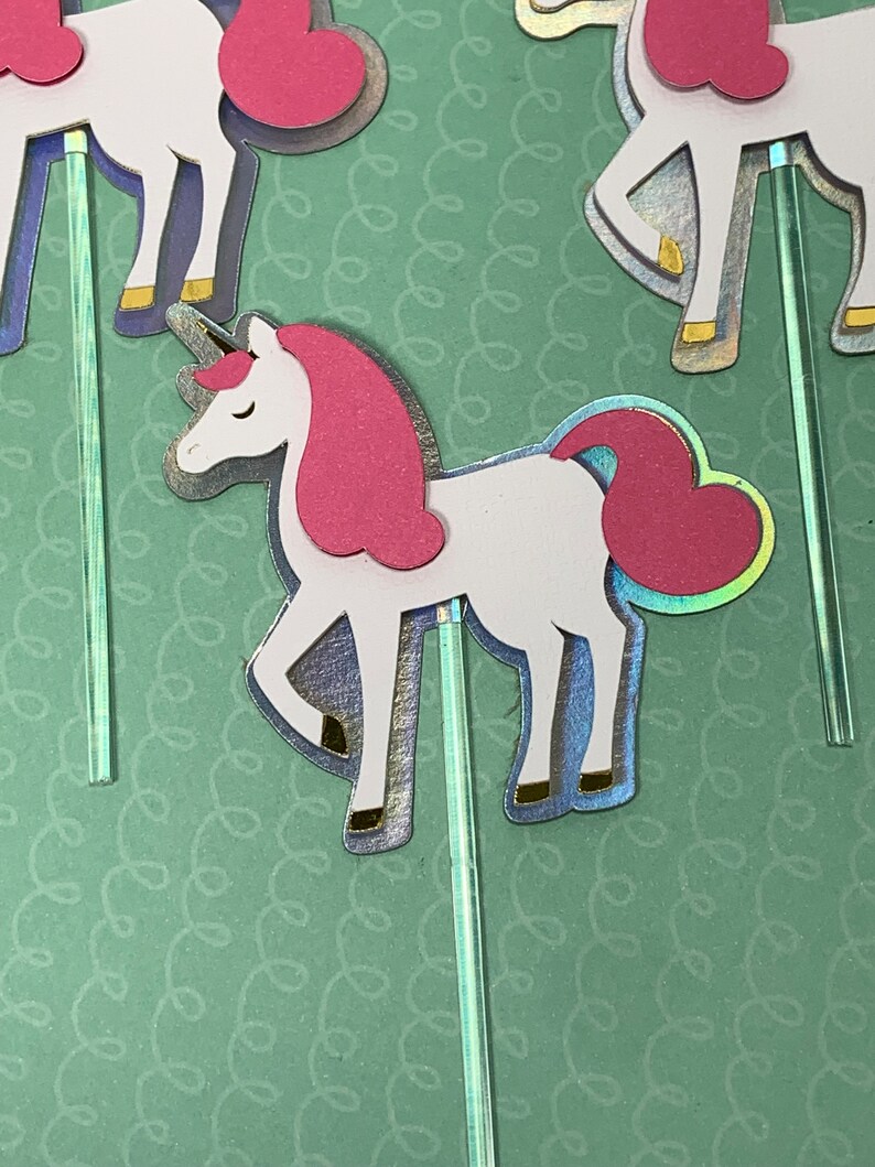 Unicorn Cupcake Toppers, Birthday Party Decorations, Celebrate 1st ...