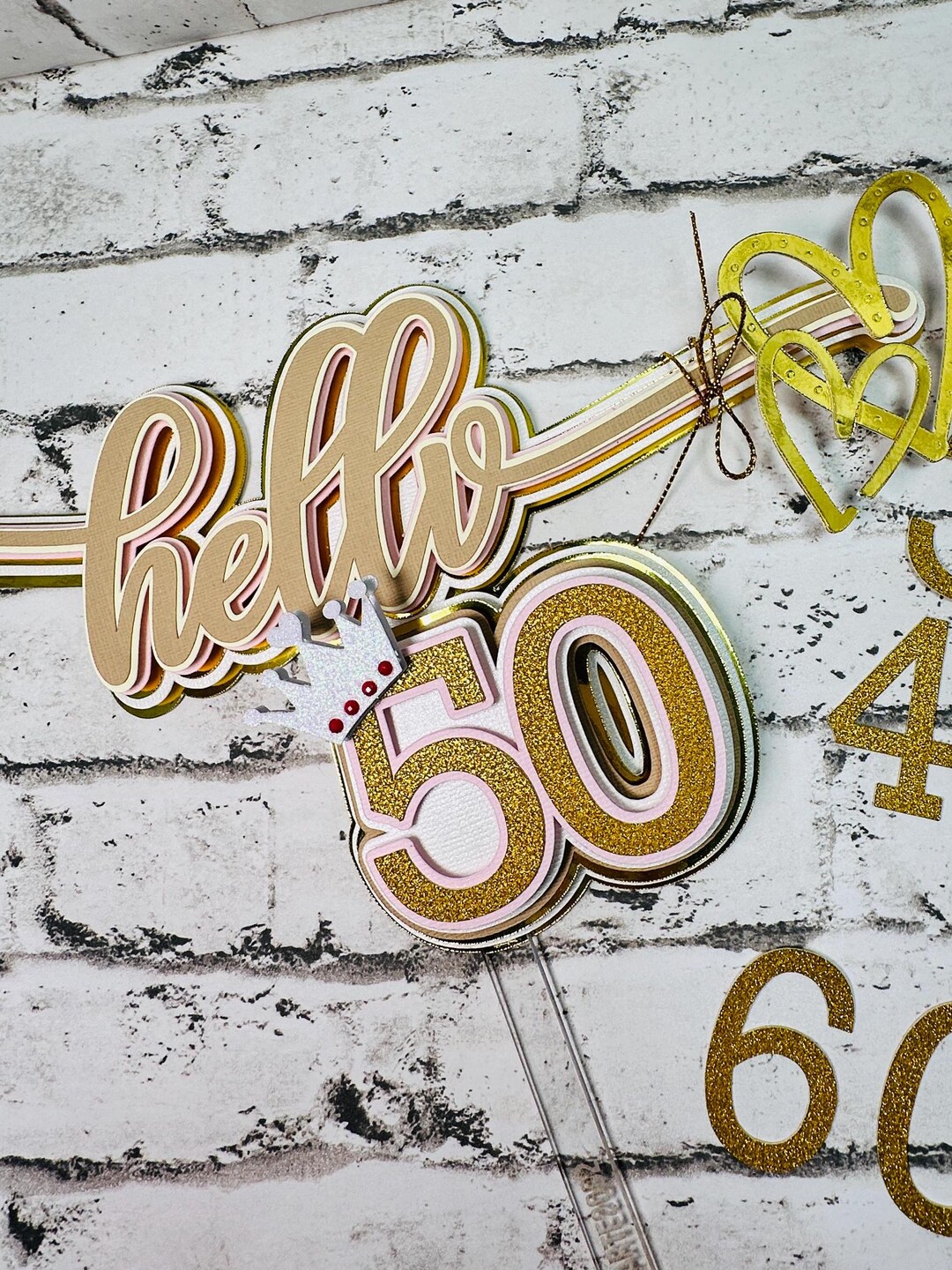 Happy Birthday Cake Topper With Name, Personalized Hello Cake Topper ...