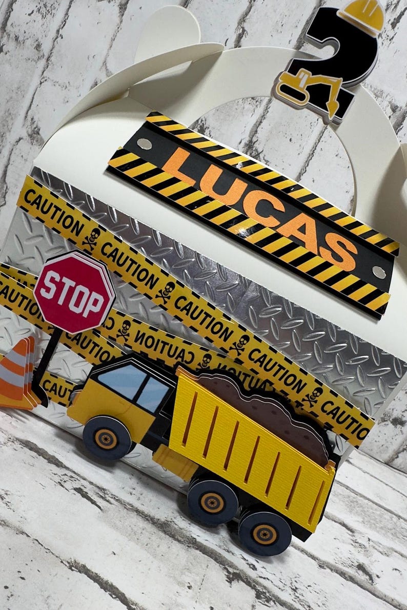 Construction Party Favor Boxes, Construction Favor Bags, Construction ...