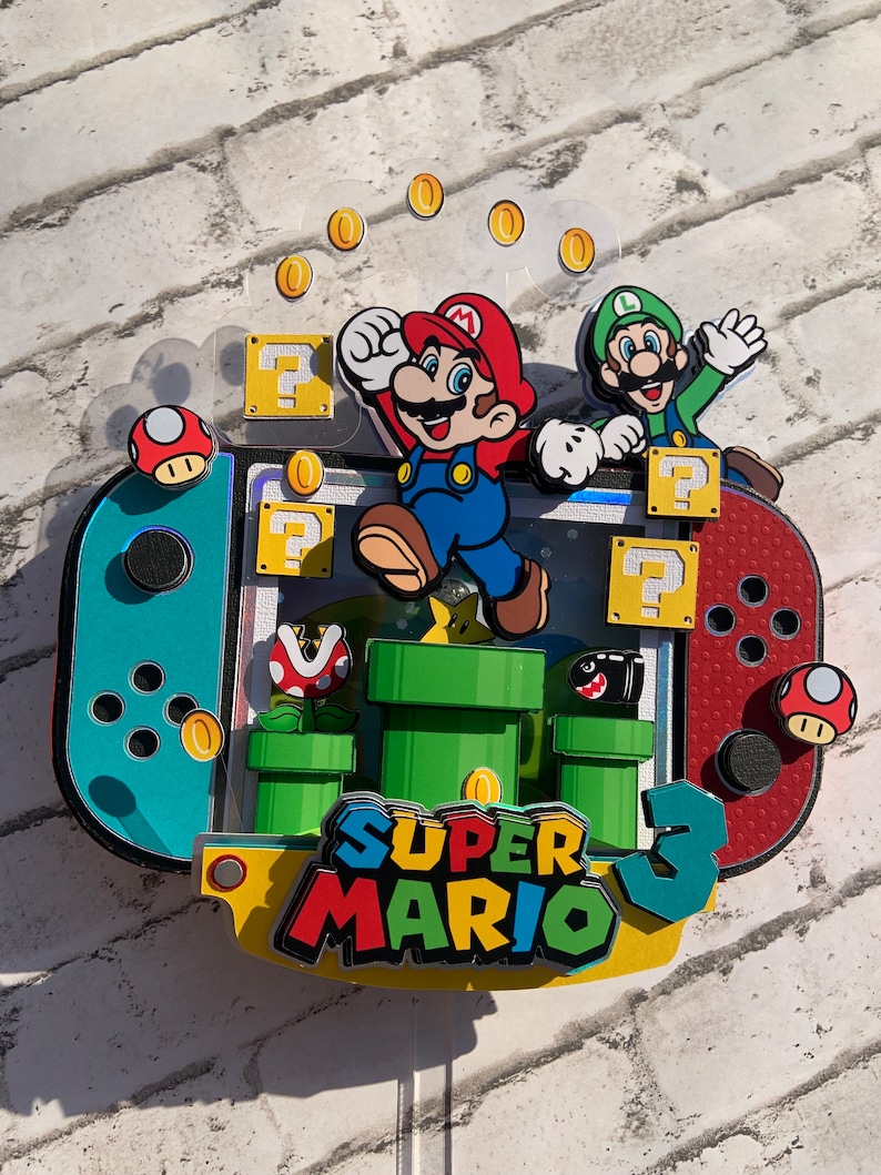 Super Mario Cake Topper, Mario Bros Cake Topper, Mario Cake Topper ...