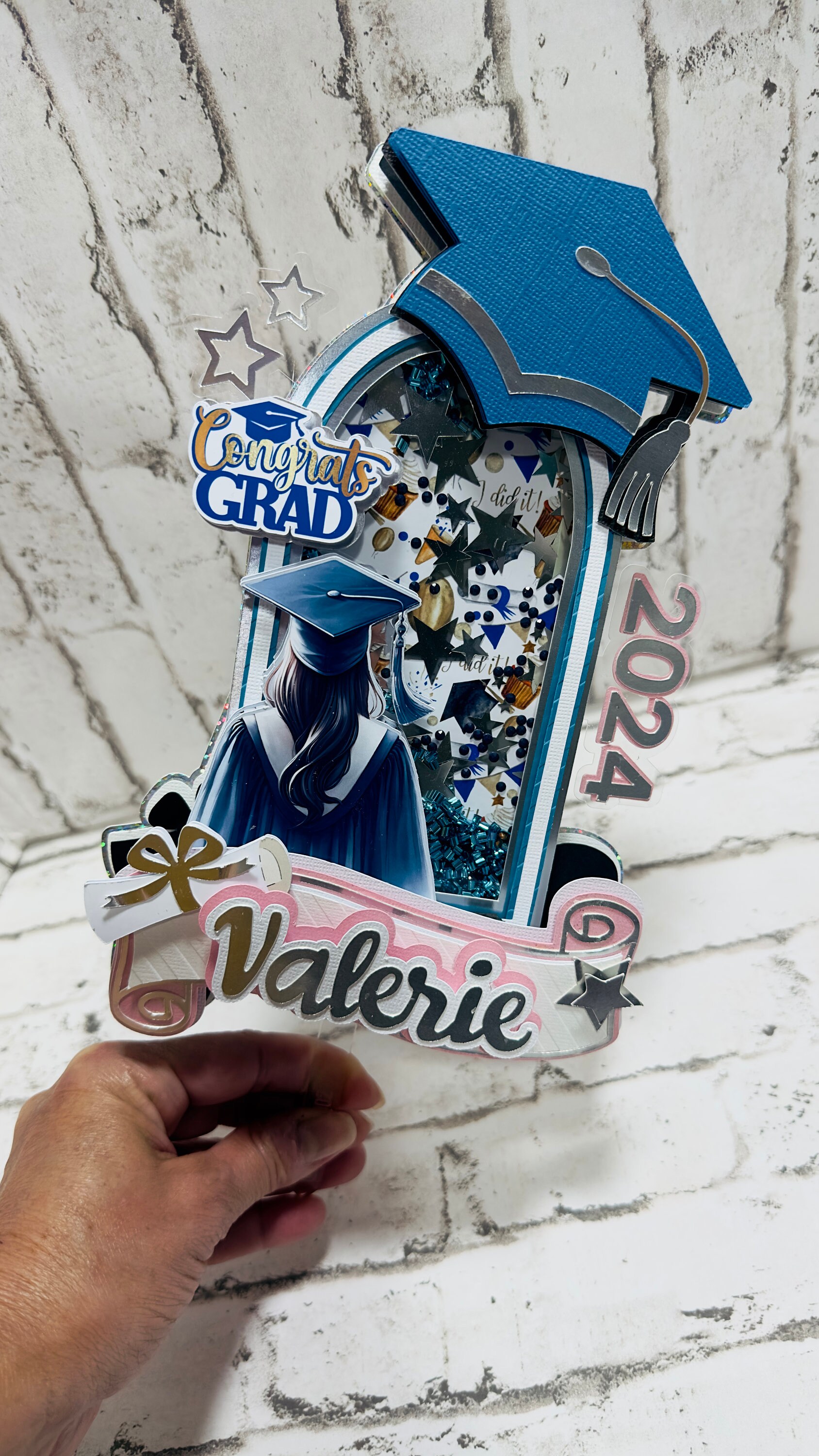 Graduation Shaker Cake Topper, Graduation Cake Topper, Personalized ...