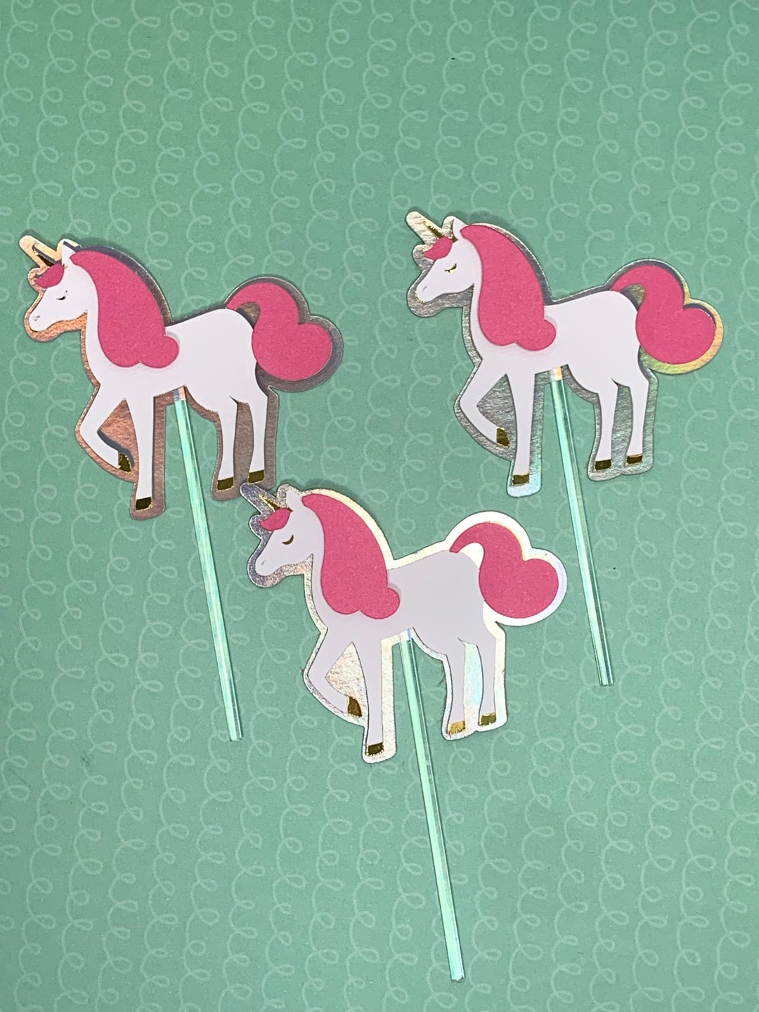 Unicorn Cupcake Toppers, Birthday Party Decorations, Celebrate 1st ...
