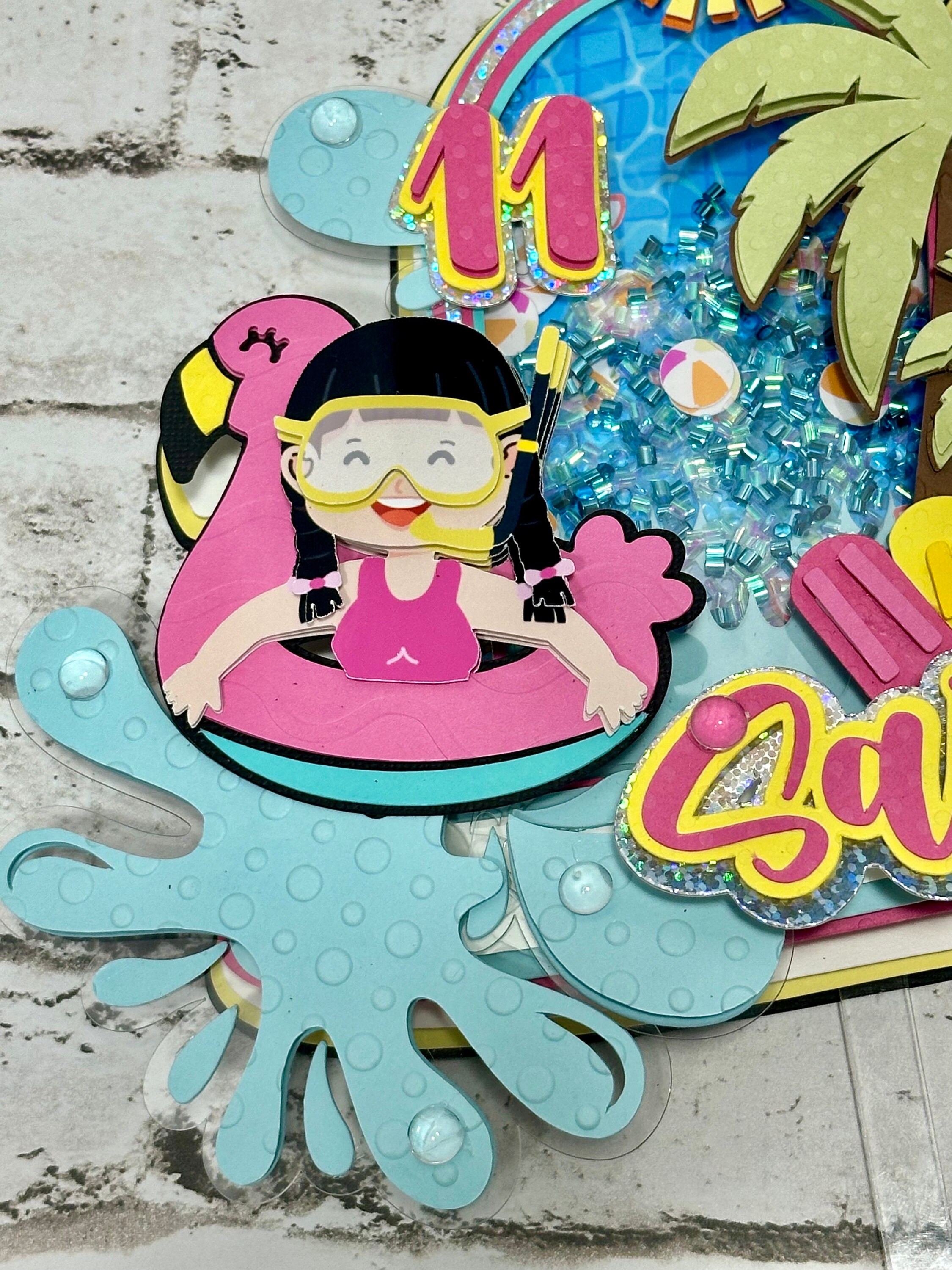 Pool Party Cake Topper, Girl's Party, Cake Topper Decoration, Pool ...